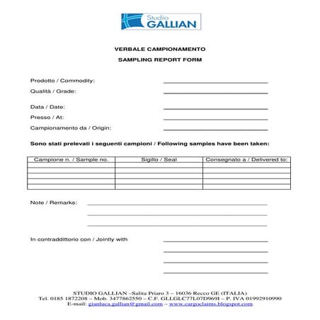 SAMPLING FORM SG | PDF