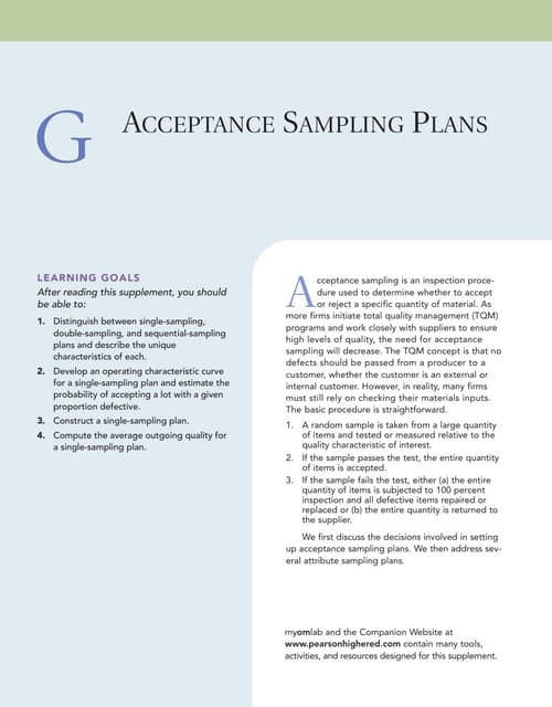 3.... acceptance sampling | PPT | Science