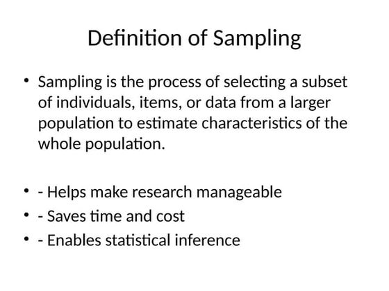 What is Sampling powerpoint presentation | PPTX