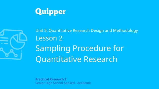 quantitative research designs - PR2 SHS1 | PPTX | Science
