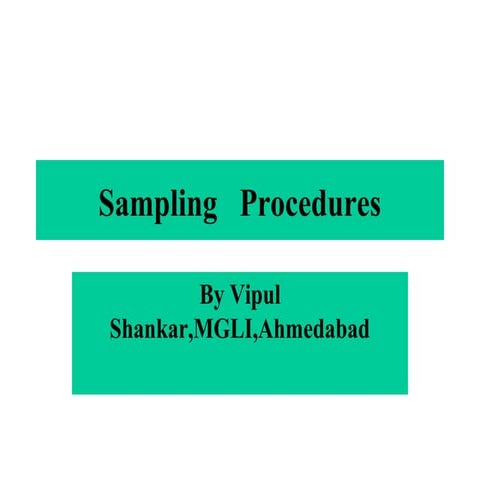 Sampling procedures | PPT | Indoor Environmental Quality | Home & Garden