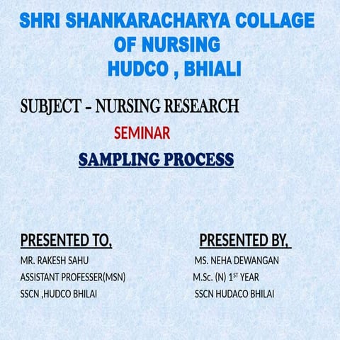 sampling processing nursing research..... | PPTX