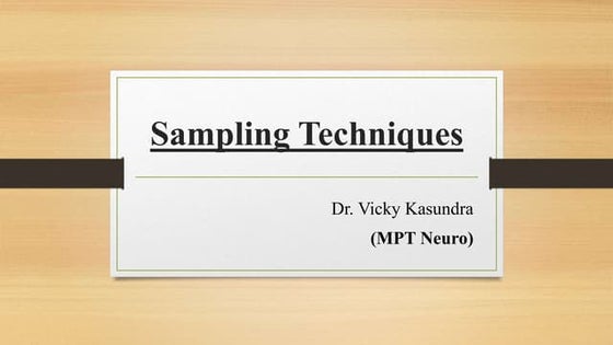 Introduction to Biostatistics and types of sampling methods | PPT