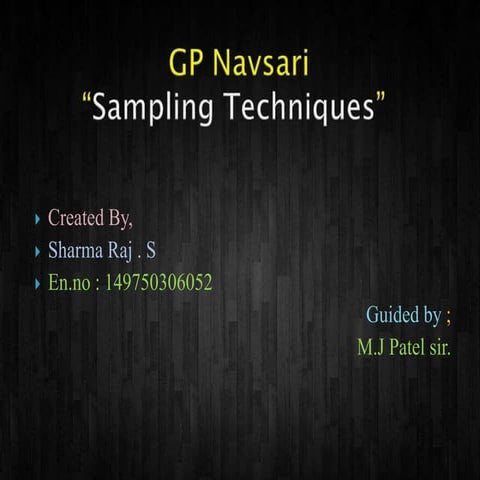 Sampling Techniques | PPT
