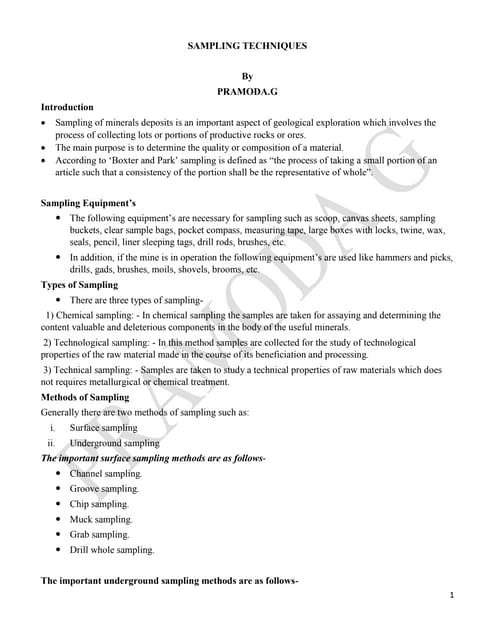 Mining geology an overview | PDF