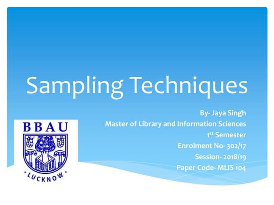 Sample Designs and Sampling Procedures | PPT | Science