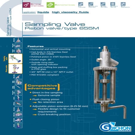 Sampling valve piston adjustable-655m-Guichon Valves | PDF