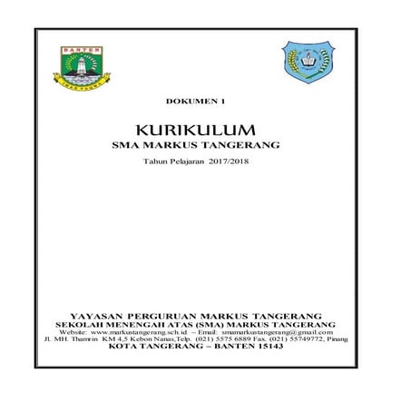COVER KURIKULUM SMA MARKUS | DOCX