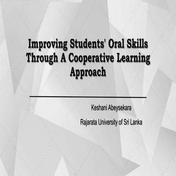 Improving Students' oral Skills through a cooperative learning approach ...
