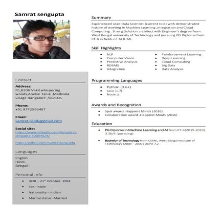 Samrat resume | PDF