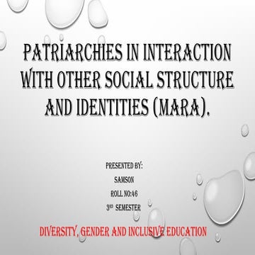 Patriarchy in interaction with others social structures | PPTX
