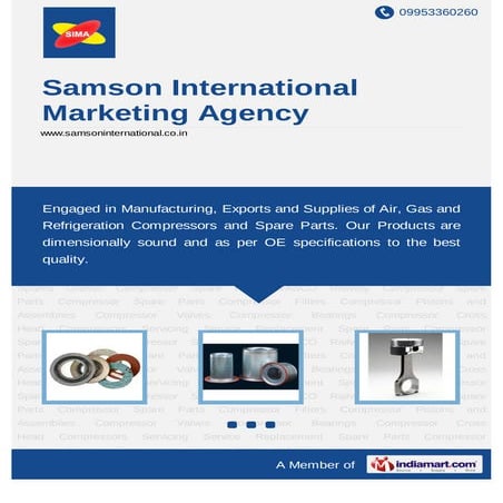 Samson International Marketing Agency, Pune, Compressors Parts | PDF