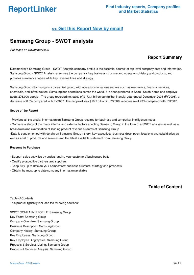 Samsung Group SWOT Analysis samsung-group-swot-analysis
