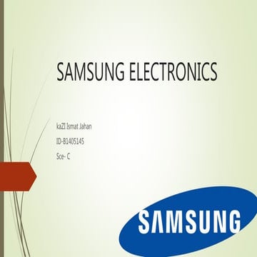 Samsung Company Presentation | PPTX