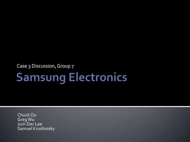 Samsung Company Presentation | PPTX
