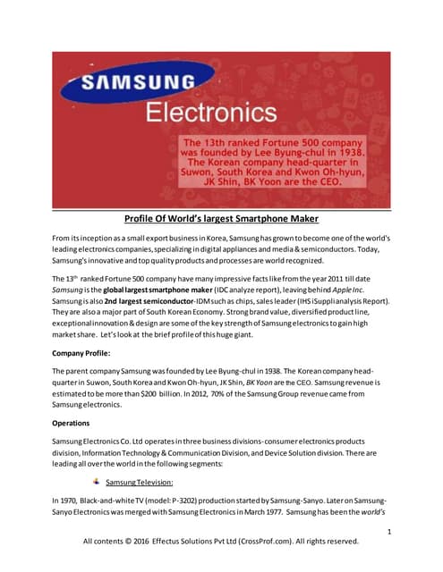 Product Mix-Samsung | PPTX | Home Entertainment Systems | Consumer Electronics