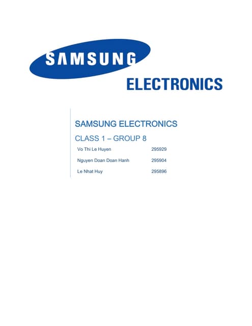 Samsung Company Presentation | PPTX