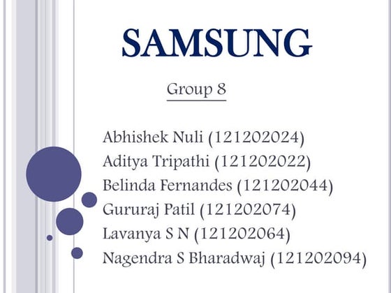 Samsung Company Presentation | PPT