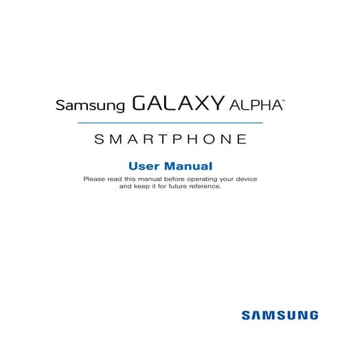 Samsung Galaxy Alpha Manual / User Guide | PDF