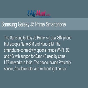 Samsung Galaxy J5 Prime Phone Camera, Features | PDF