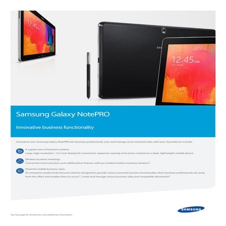 Samsung Galaxy NotePRO brochure | PDF