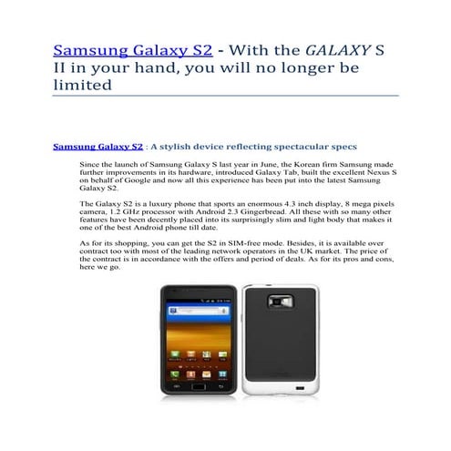 Samsung galaxy s2 | PDF