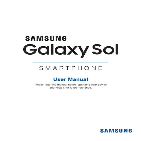 Samsung Galaxy Sol Manual / User Guide | PDF
