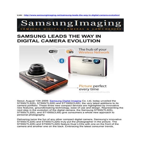 SAMSUNG LEADS THE WAY IN DIGITAL CAMERA EVOLUTION | DOC