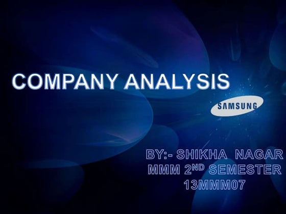 Samsung Company Presentation | PPTX