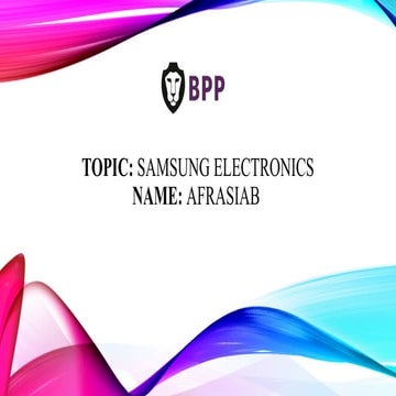 SAmsung Electronics Presentation BPP Uni | PPTX