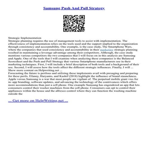 Samsung Push And Pull Strategy | PDF