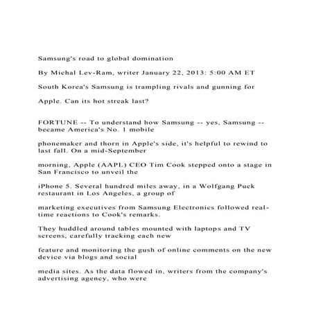 Samsungs road to global domination By Michal Lev-Ram, wri.docx