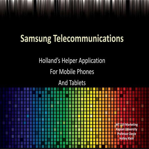 Samsung Telecommunications - Basic Marketing Plan Summary | PPT