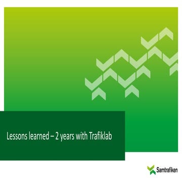 Samtrafiken - Lessons learned from Trafiklab | PDF
