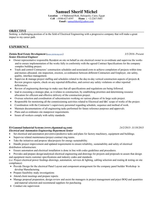 Instrumentation supervisor cv | DOC