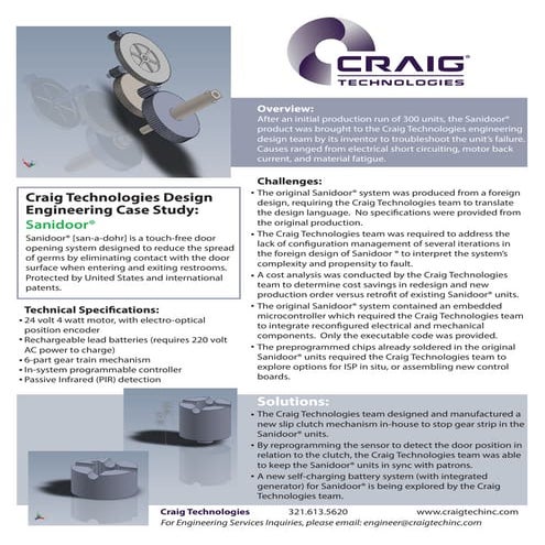 Sanidoor® Design Engineering by Craig Technologies | PDF