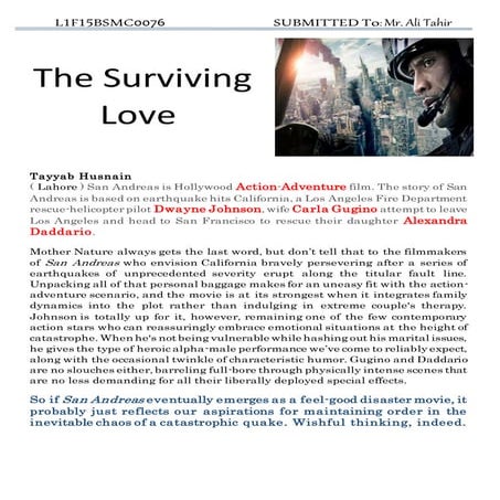 San Andreas (movie) Review | DOCX