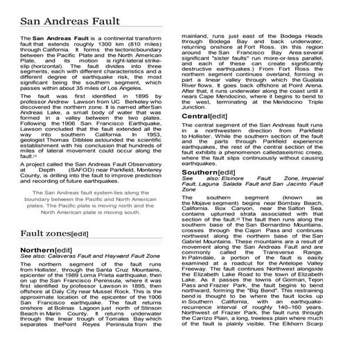 San andreas Fault | DOCX | Geography | Science