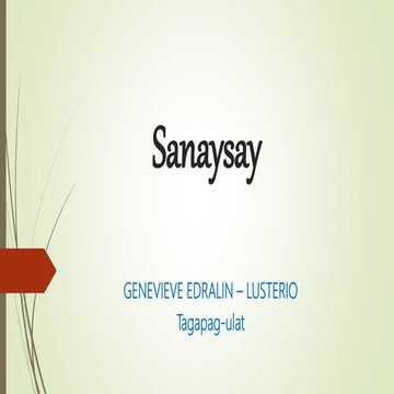 Sanaysay ppt | PPTX