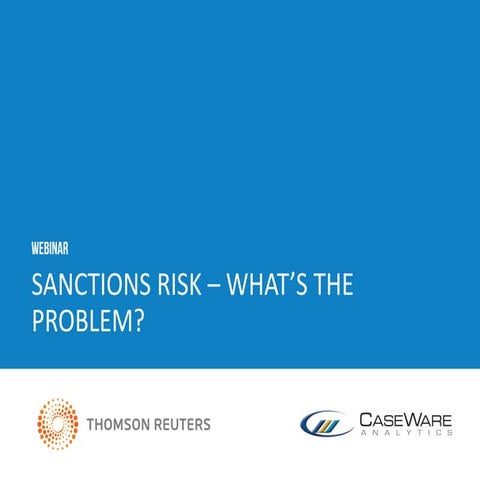 Sanctions Risk - What's the Problem? | PDF