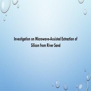 Extraction of Silicon and Silica from River Sand Using Microwave ...