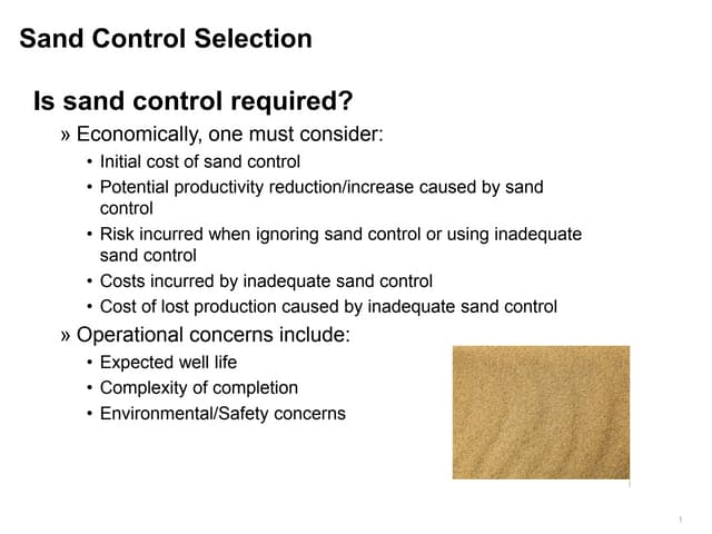 Sand Problem in Oil Wells | PPTX