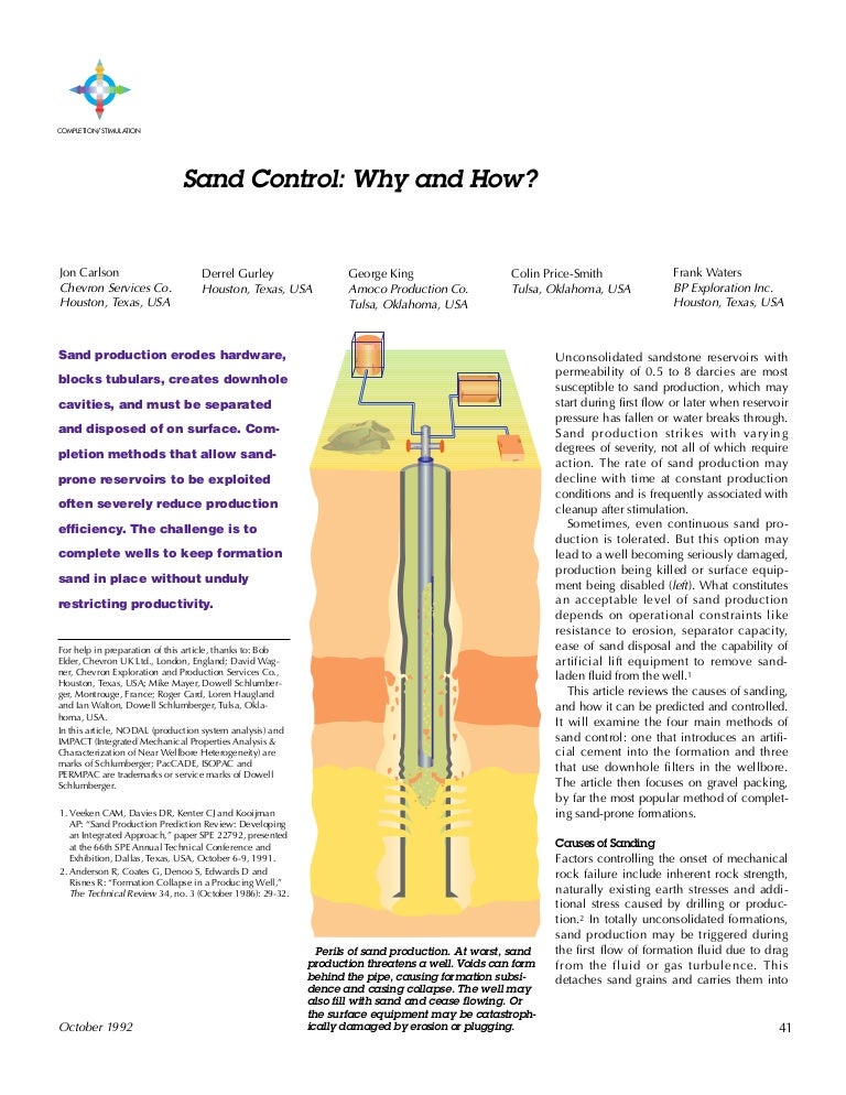 Sand control why and how