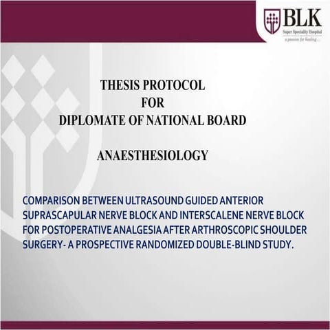 Dr. Sundeep Thesis Protocol PPT | PPTX