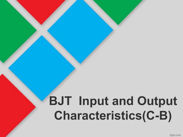 Bjt Input And Output Characteristics In Common Base Configuration Pptx