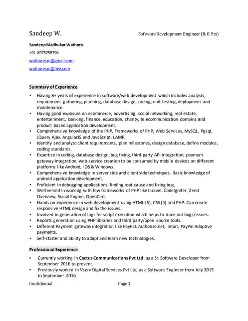 Sr. Software Engineer | PDF Sr. Software Engineer | PDF