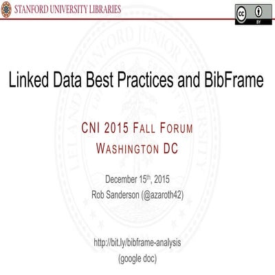 Linked Data Best Practices and BibFrame | PPT