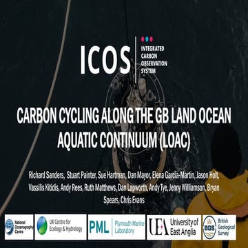 Sanders, Richard: Carbon Cycling along the GB Land Ocean Aquatic ...