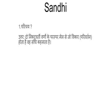 Sandhi.pdf parichay and hindi grammar.class 8th | PDF