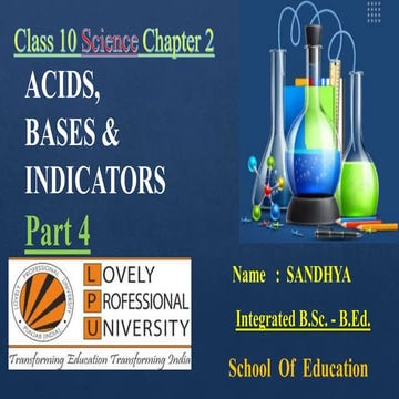 Acids, Bases & Indicators Part 4 | PPT